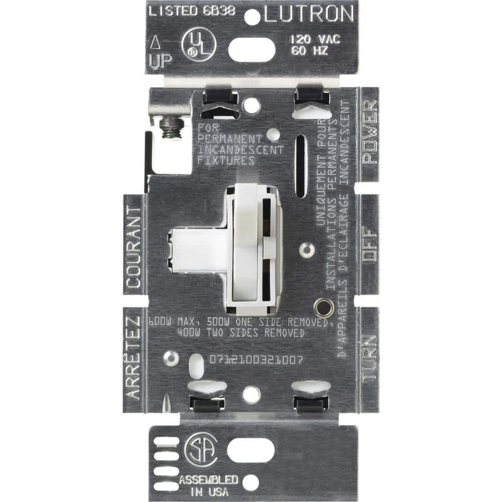 Lutron Toggler Dimmer Switch, 600-Watt Incandescent/Single-Pole or 3 ...