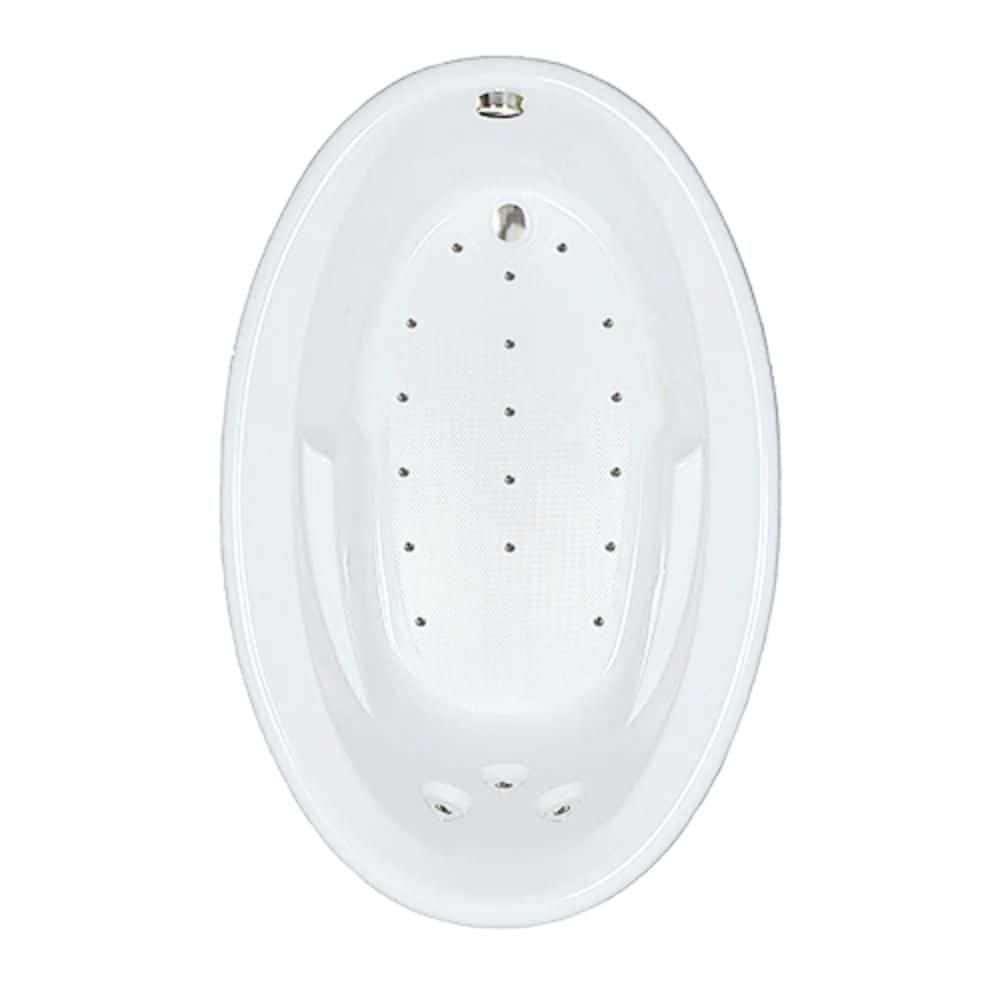 Comfortflo 60 in. x 42 in. Acrylic Oval Drop-in Air Bathtub with ...