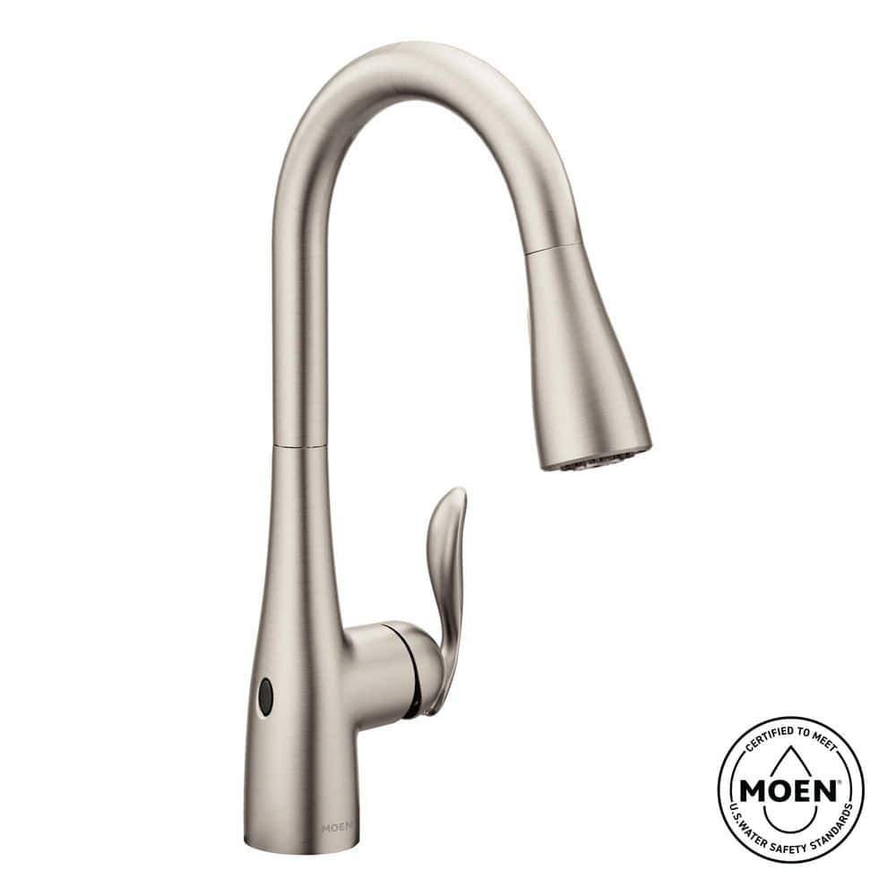 MOEN Arbor Spot Resist Stainless 15.5 in. H Touchless Pull Down Sprayer ...