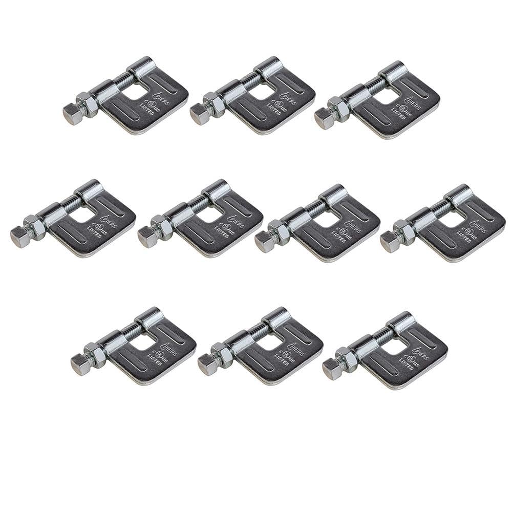 PLUMBFLEX 1/2 in. C-Clamp Rod Anchor for Beam, Electro Galvanized Steel ...