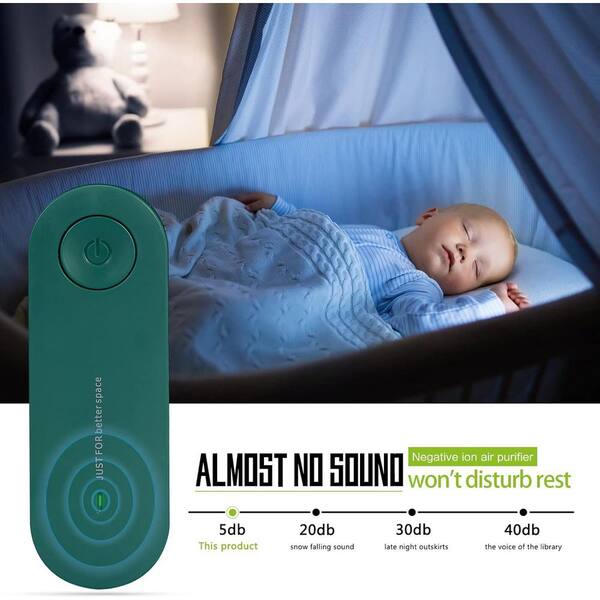 10 Sq. ft. Mini Portable Plug in Negative Ion Air Purifier in Green