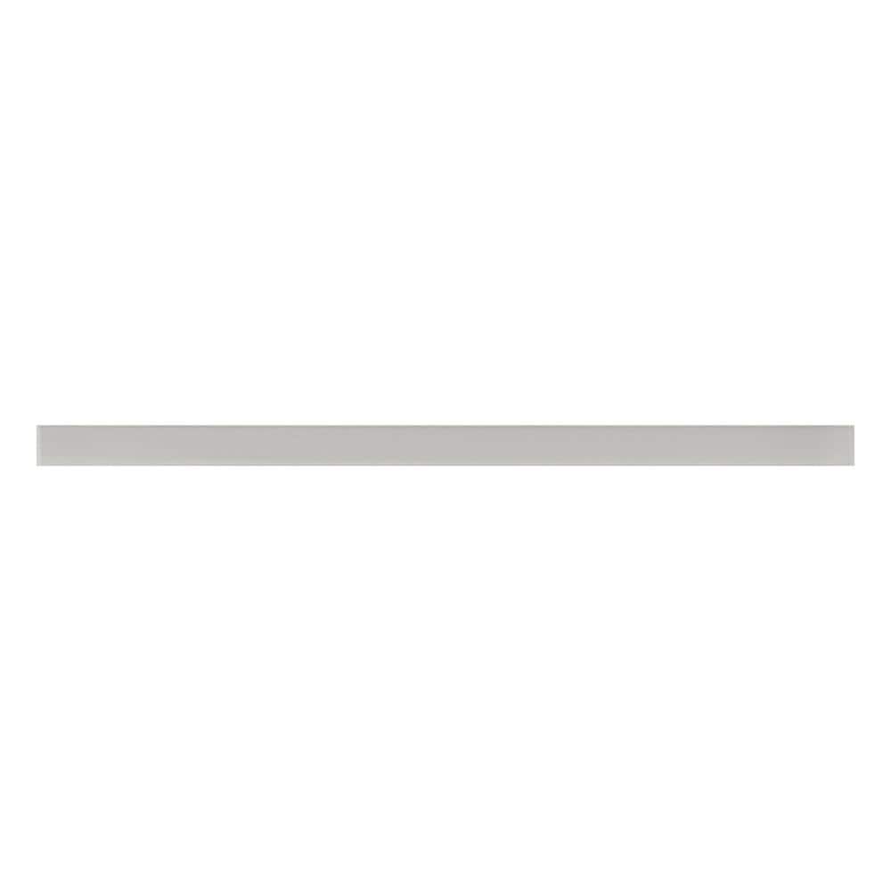 Apollo Tile Colorway 0.6 in. x 12 in. Light Gray Glass Glossy Pencil ...