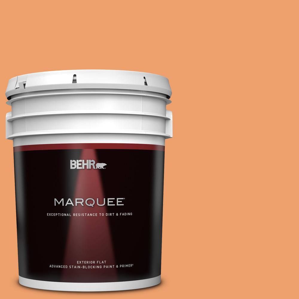 BEHR MARQUEE 5 gal. #250D-5 Florida Mango Flat Exterior Paint & Primer ...