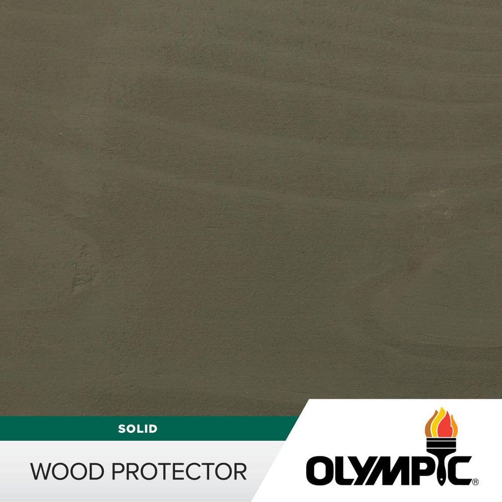 Olympic Wood Protector 1 gal. SC-1059 Pewter Exterior Solid Stain Plus ...