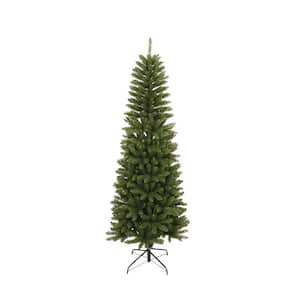 Santa's Workshop 7.5 ft. Unlit Slim Artificial Christmas Tree with 936 ...