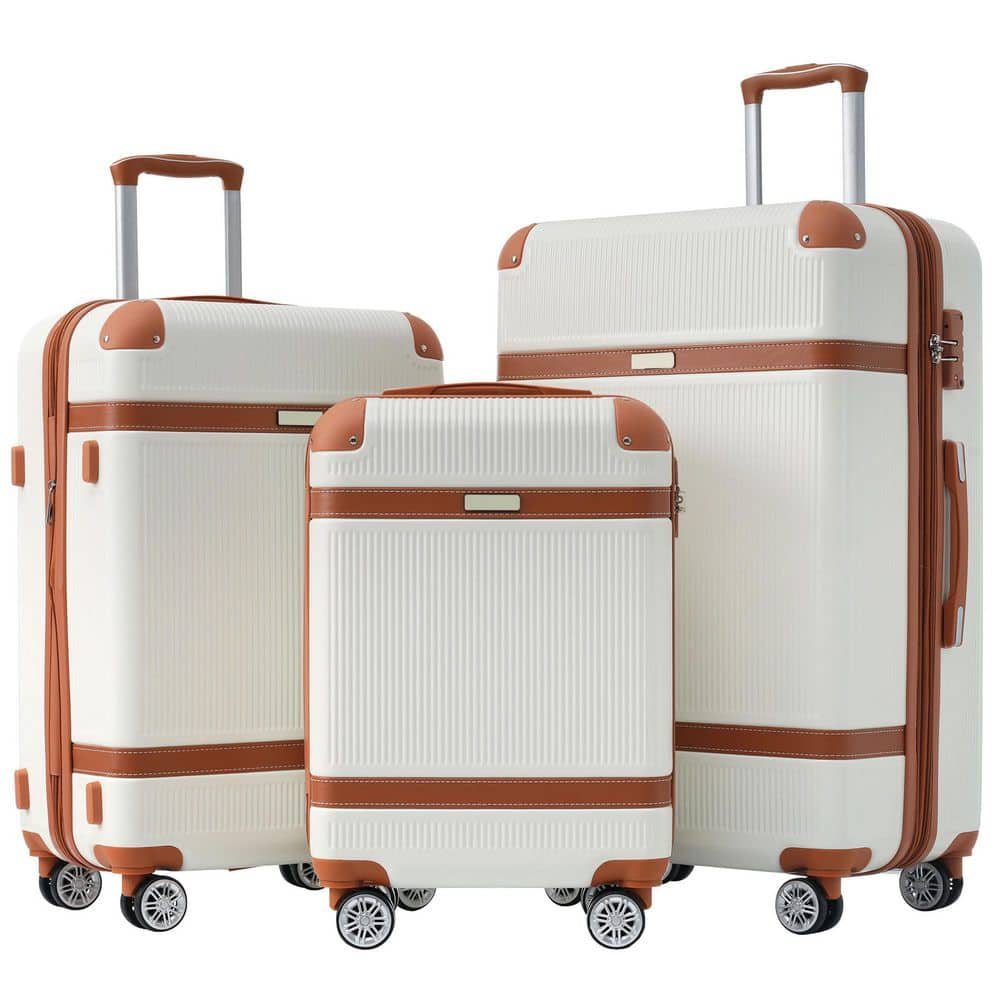INNOBULE 3-Piece Hardshell Luggage Sets Double Spinner 8 Wheels with ...