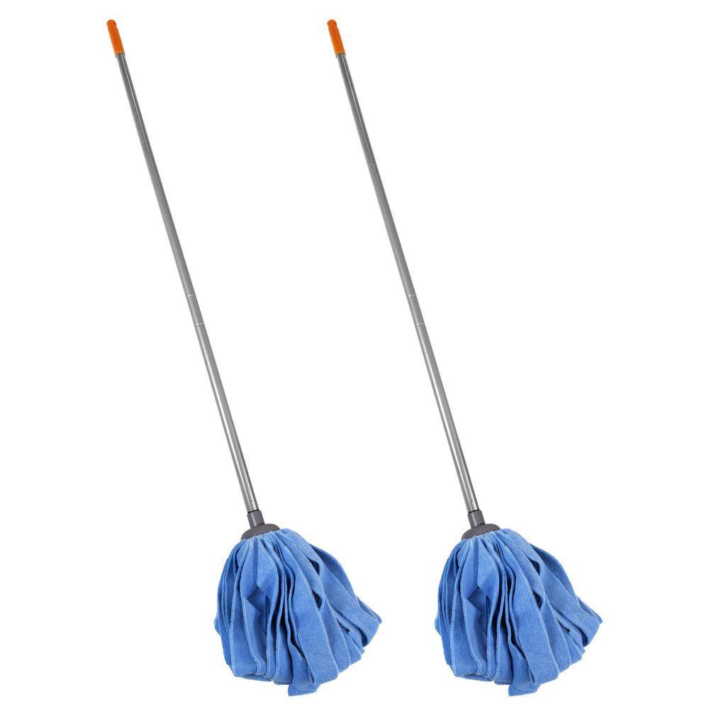 HDX 6 in. Microfiber Cloth Wet Mop Head with Handles (2-Count ...