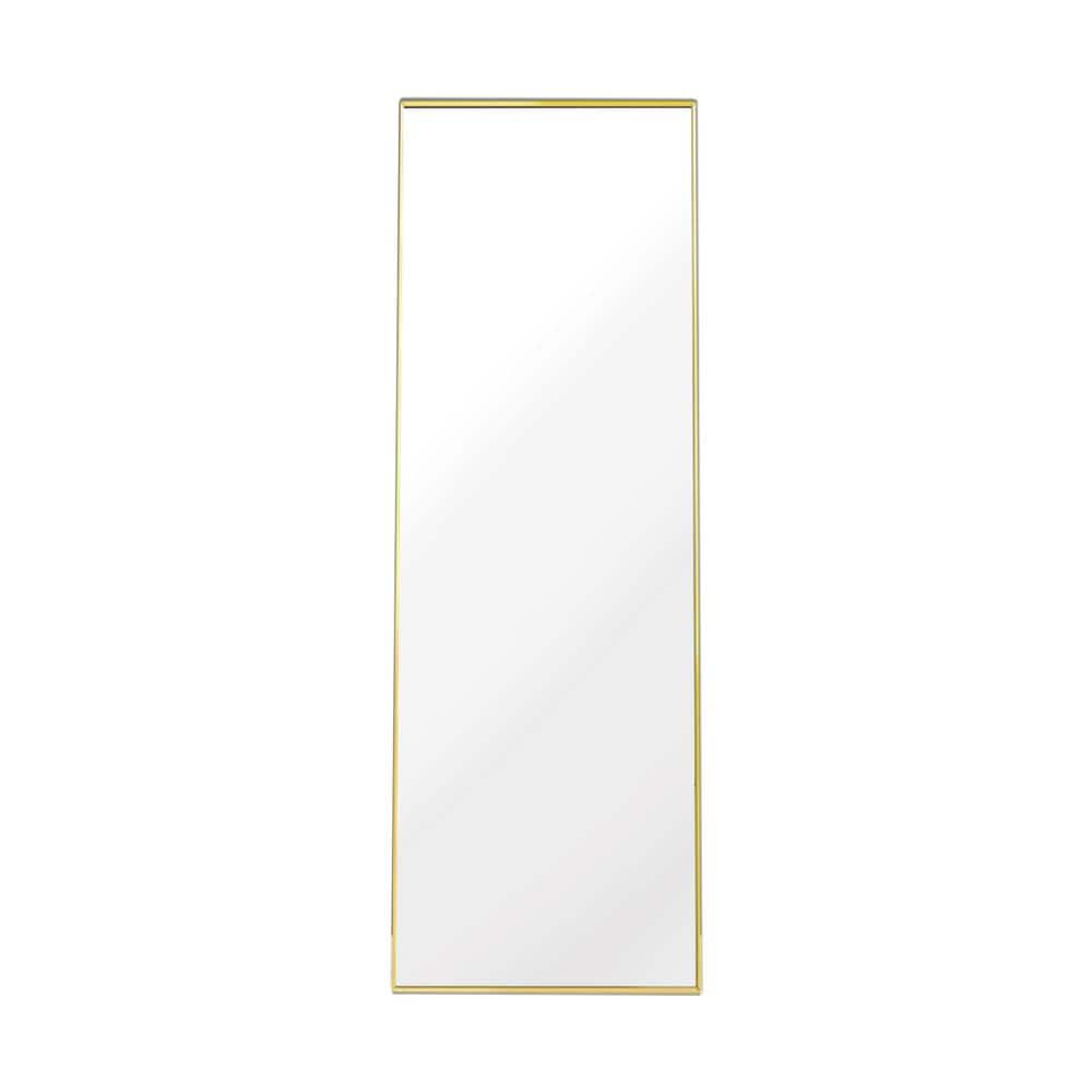 FUNKOL 59 in. x 16 in. Rectangular Gold Wall Mounted Full Length ...