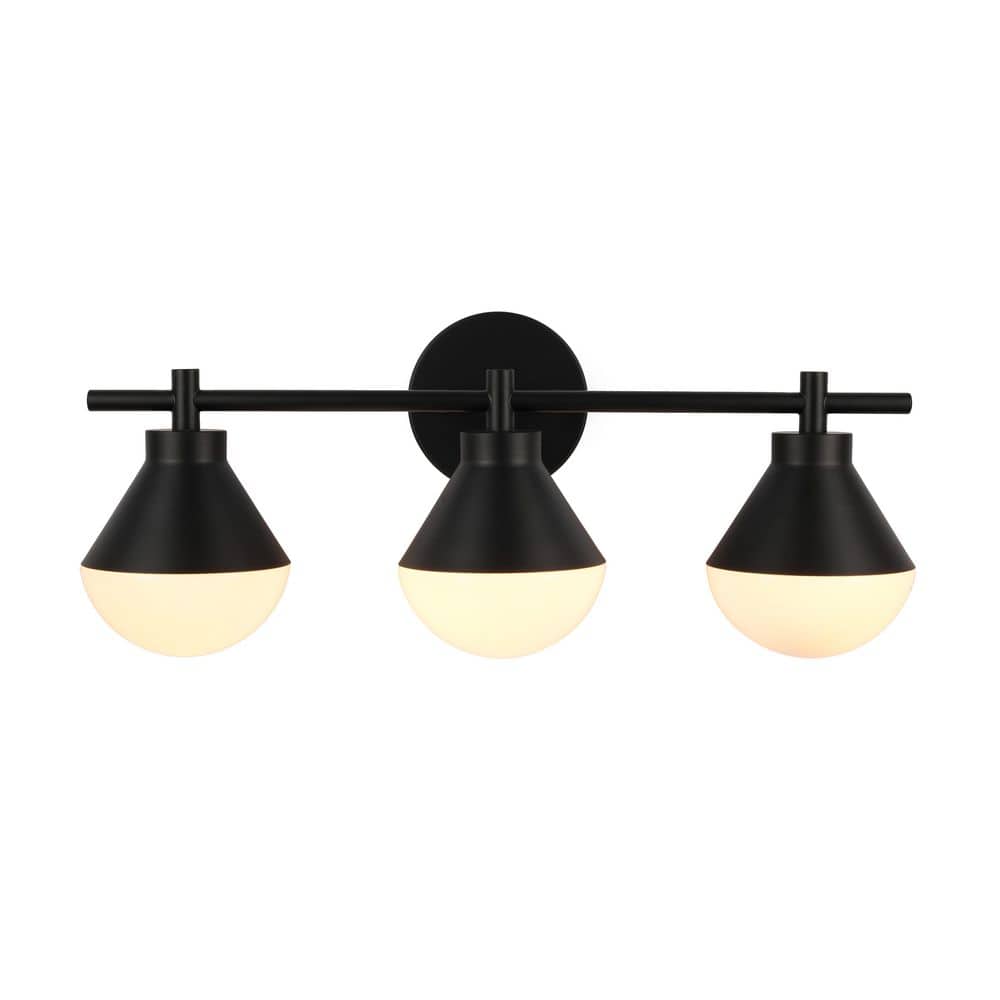 Kenroy Home Schoolhouse 5 in. 3-Light Black Vanity Light 24388-001 ...