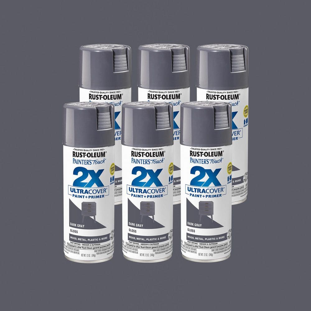 Rust-Oleum Painter's Touch 2X 12 oz. Gloss Dark Gray General Purpose ...