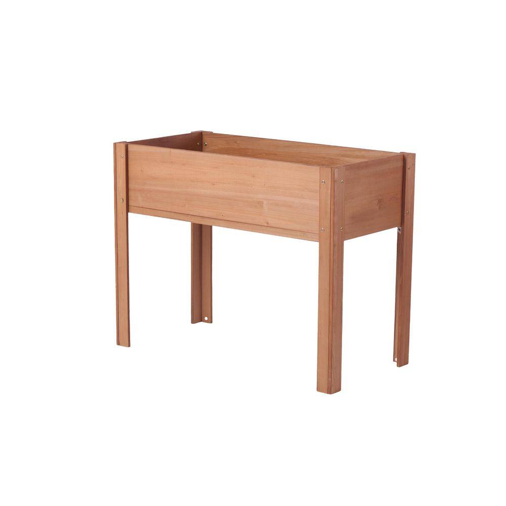 40 in. W x 20 in. D x 31 in. H Coffee Wood Raised Garden Bed, Elevated ...