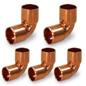 PLUMBFLEX 1/2 in. Copper C x C Short Radius 90° Elbow Fitting with 2 ...