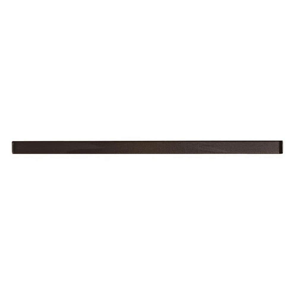 Apollo Tile Cosmos 0.6 in. x 12 in. Cedar Brown Glass Glossy Pencil ...