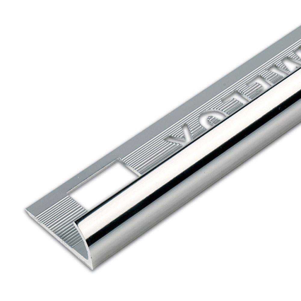 Homelux Naturals 1/2 in. x 6 ft. Silver Effect Metal Tile Edge Trim ...