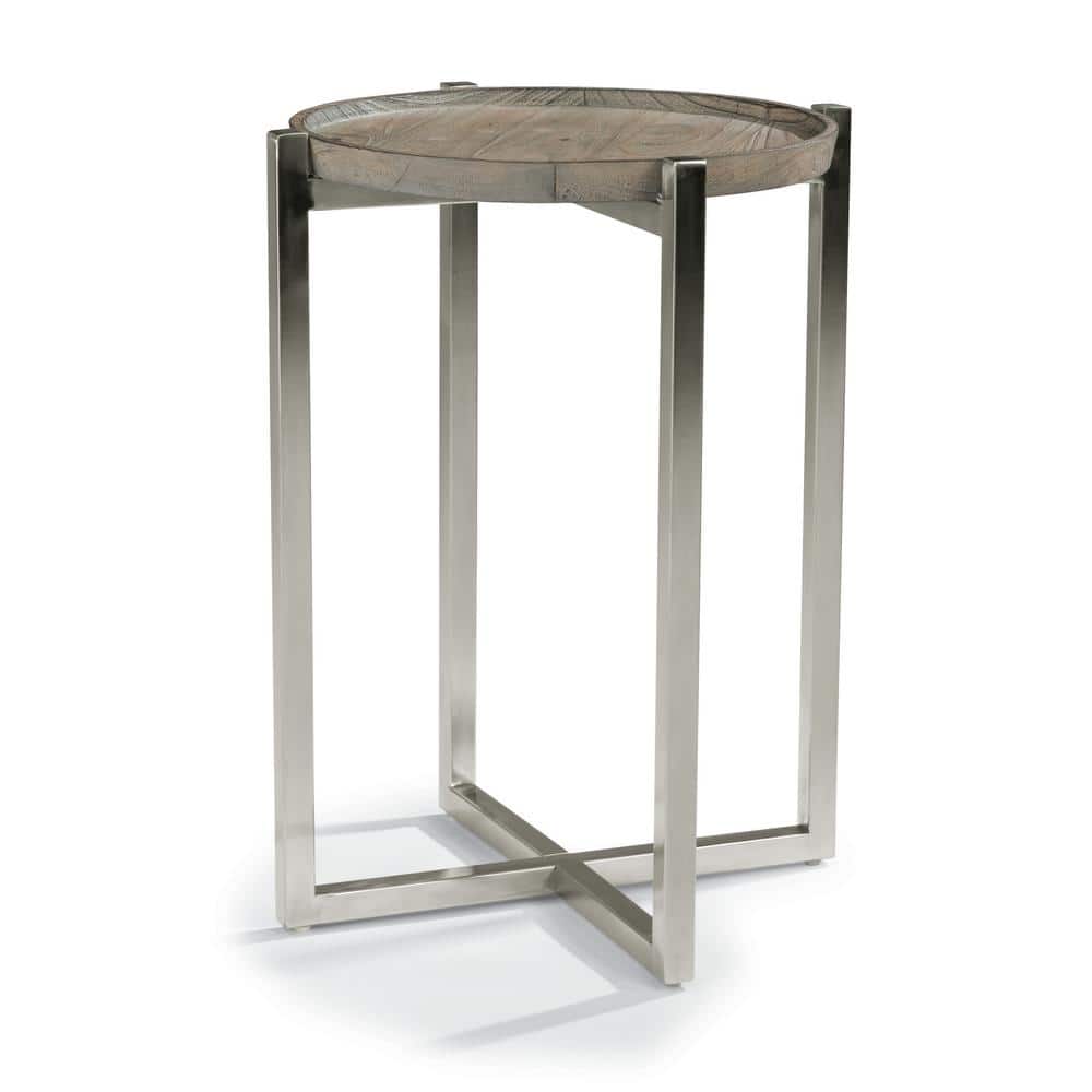 HOMESTYLES Rae 19 in. Weathered Gray Round End Table W1433-07 - The ...