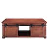 Spaco 48 in. Brown Rectangle Wood Coffee Table with Storage Shelf and ...