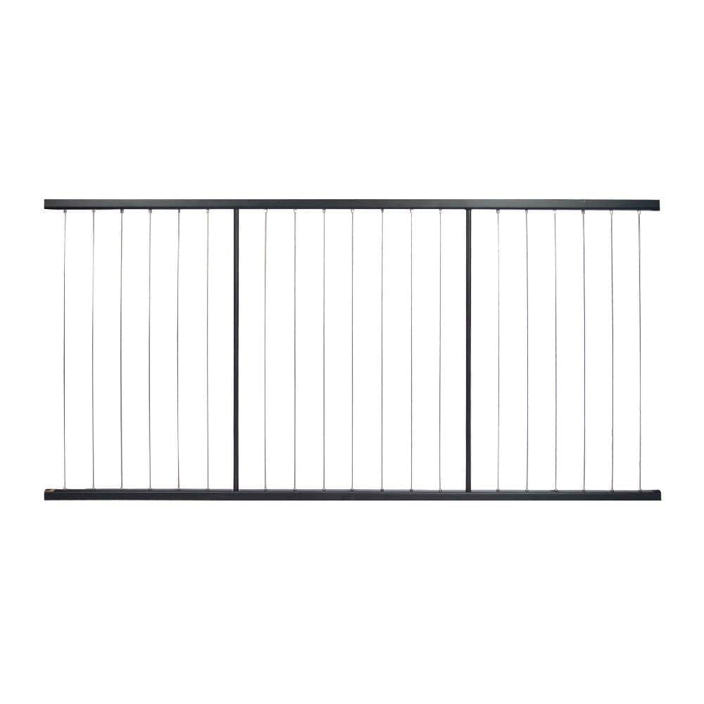 FORTRESS Fe26 Vertical Cable Rail 40 in. x 8 ft. Black Sand Steel ...