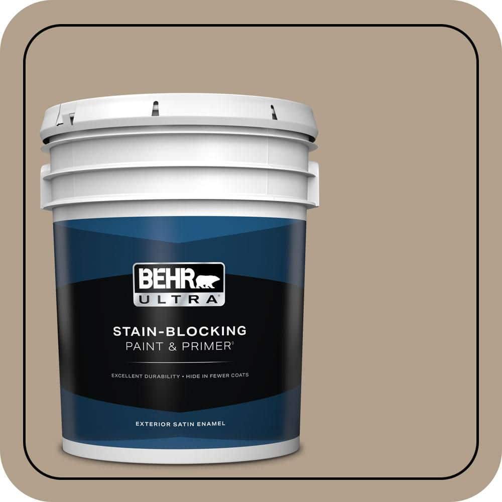 BEHR ULTRA 5 gal. #PWL-85 Stepping Stones Satin Enamel Exterior Paint ...