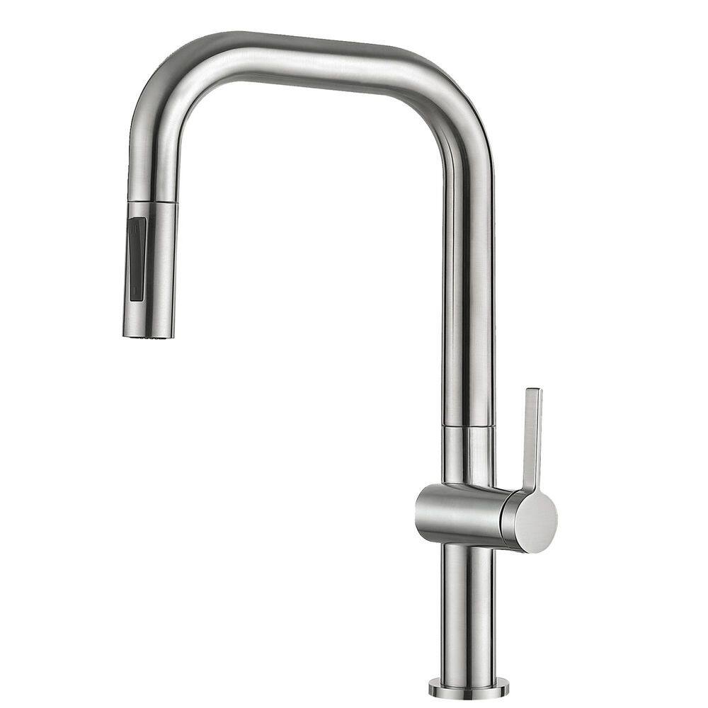 ruiling 18 in. Single Handle Pull Down Sprayer Kitchen Faucet with 360 ...