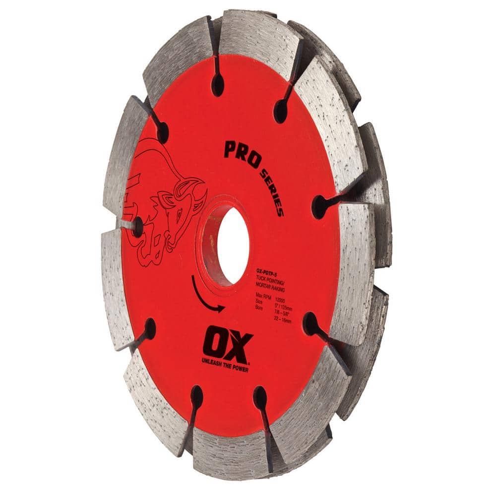 OX TOOLS 5 in. Pro Sandwich Double Tuck Pointing Cup Wheels Rim BiMetal ...
