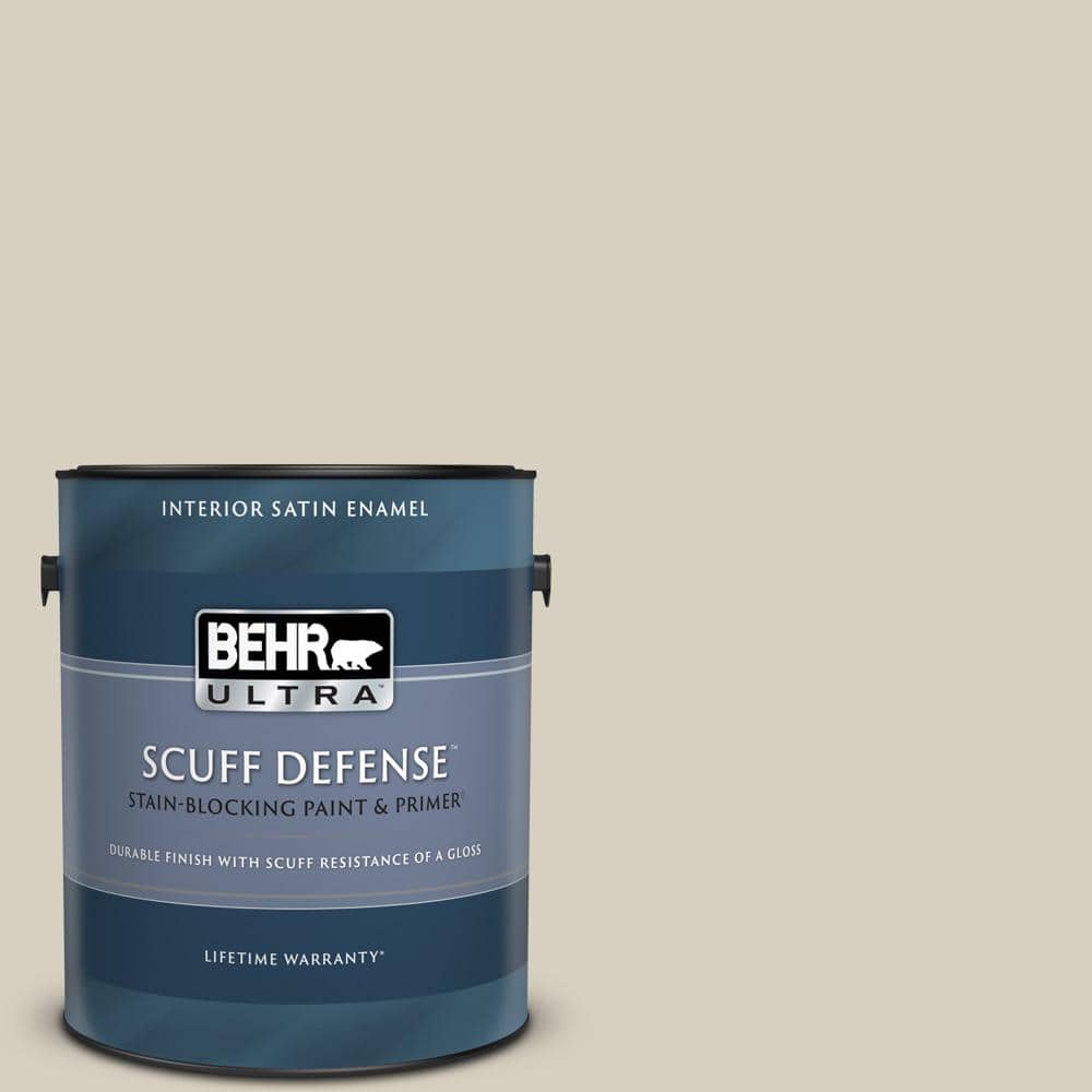 BEHR ULTRA 1 gal. #PPU7-09 Aged Beige Extra Durable Satin Enamel ...
