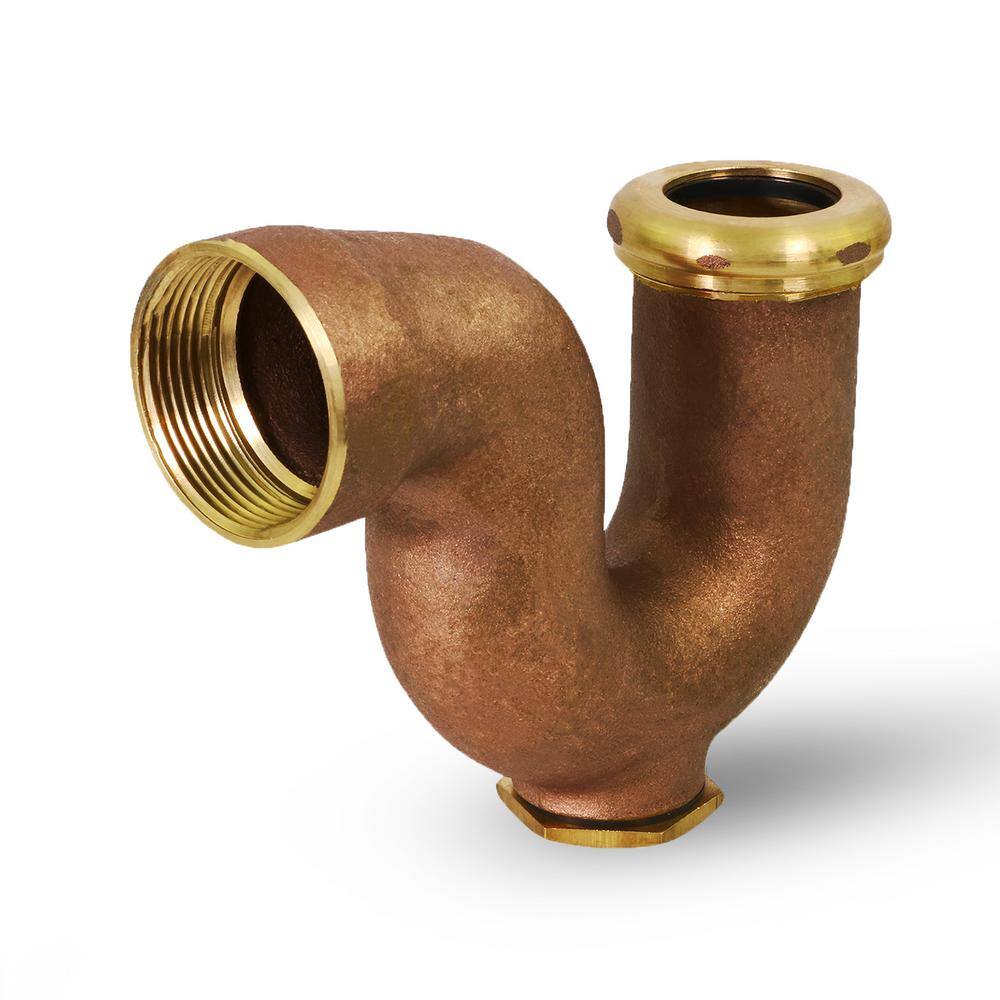 PLUMBFLEX 1-1/2 in. x 1-1/4 in. NY Regular Trap with Drain Plug for ...