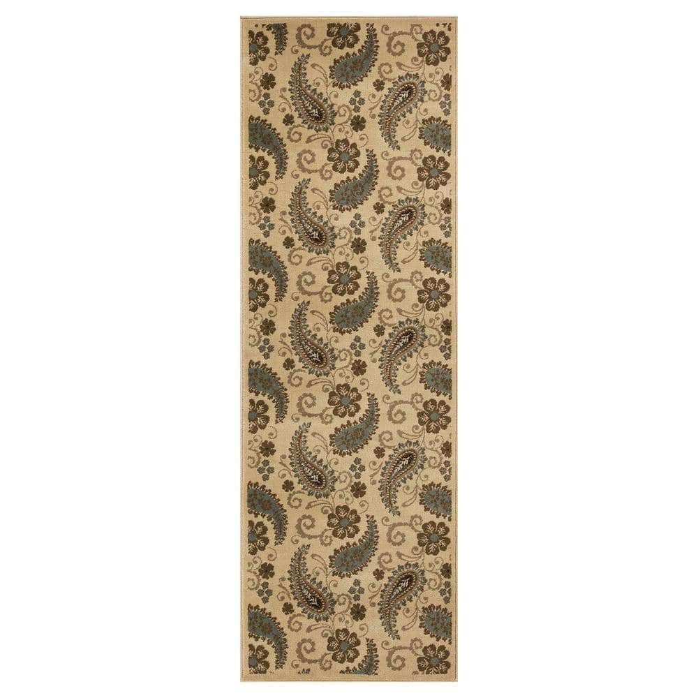 SUPERIOR Parkway Beige 2 ft. 6 in. x 8 ft. Modern Vintage Paisley ...