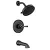 Delta Faryn Single-Handle 5-Spray Tub and Shower Faucet in Matte Black ...