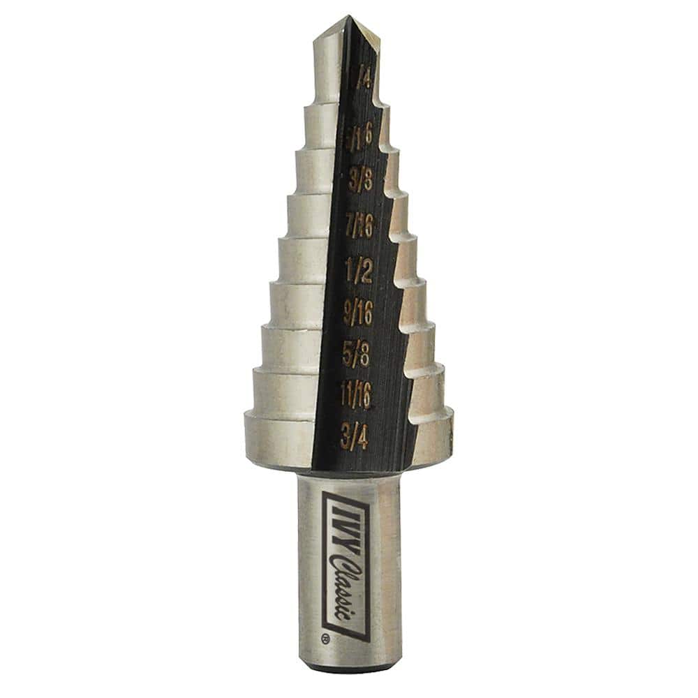Ivy Classic 9-Hole Step Drill Bit, 1/4-3/4-in., 1/16-in. Increments, M2 ...