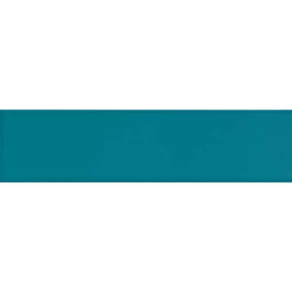 EMSER TILE Catch Teal 3 in. x 12 in. Glossy Ceramic Wall Tile (12.15 Sq ...