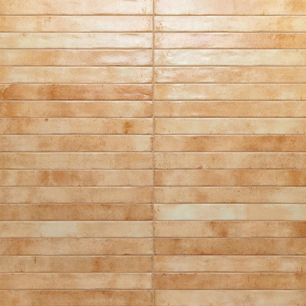 Bedrosians Chroma Rectangle 2 in. x 18 in. Beige Porcelain Tile (7.42 ...