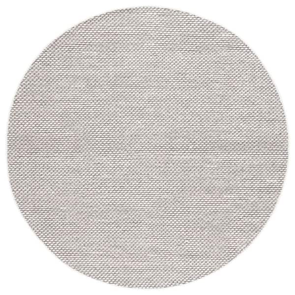 SAFAVIEH Vermont 6 ft. x 6 ft. Gray Knitted Two-Tone Round Area Rug ...