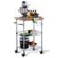 TRINITY White Kitchen Cart with Natural Wood Top-TBFLWH-1404 - The Home ...
