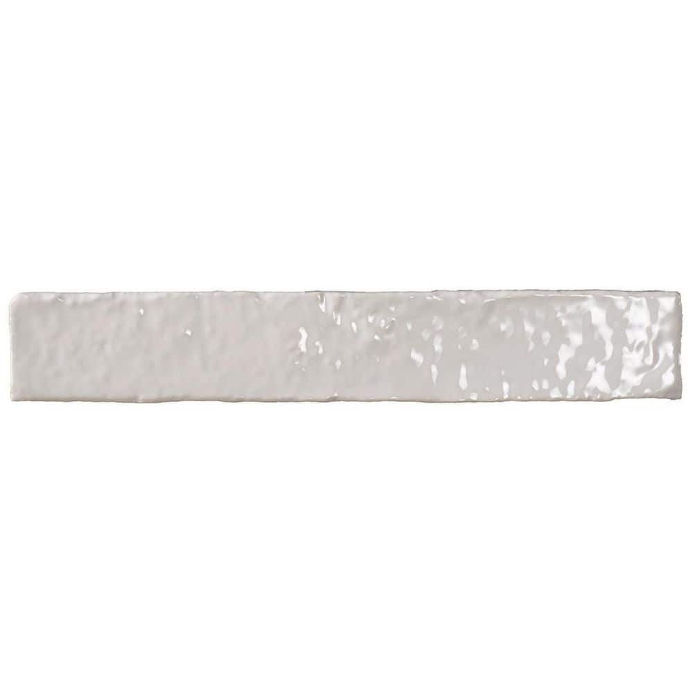 Ivy Hill Tile Virtuo Snow White 1.45 in. x 0.39 in. Polished Crackled ...