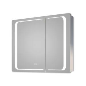 ExBrite 36 in. W x 30 in. H Large Rectangular Silver Aluminum Recessed ...