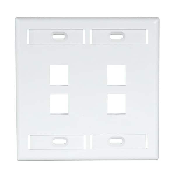 Leviton White 2-Gang Audio/Video Wall Plate (1-Pack) 42080-4WP