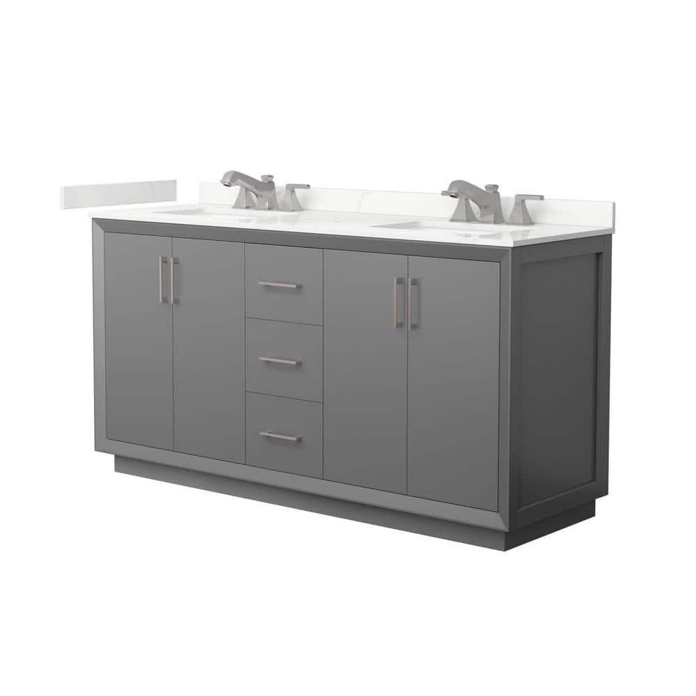 Wyndham Collection Strada 66 in. W x 22 in. D x 35 in. H Double Bath ...