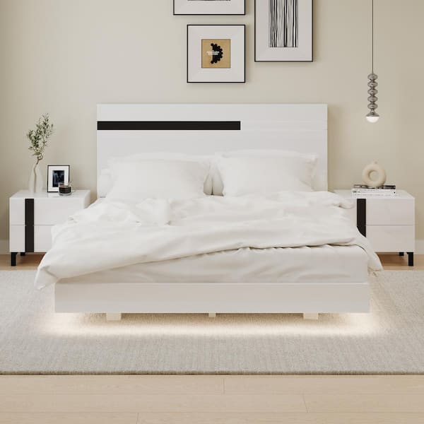 White high gloss bed frame store