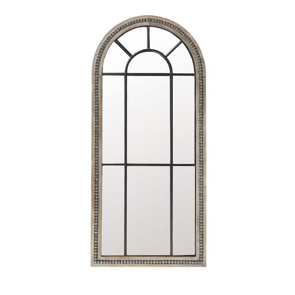 LuxenHome 48.63 in. x 20.63 in. Rectangular Natural Wood Metal Insert ...