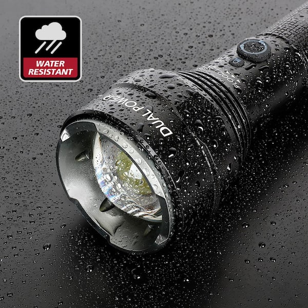 Husky 10000 Lumens Dual Power Focusing Aluminum Rechargeable Flashlight ...