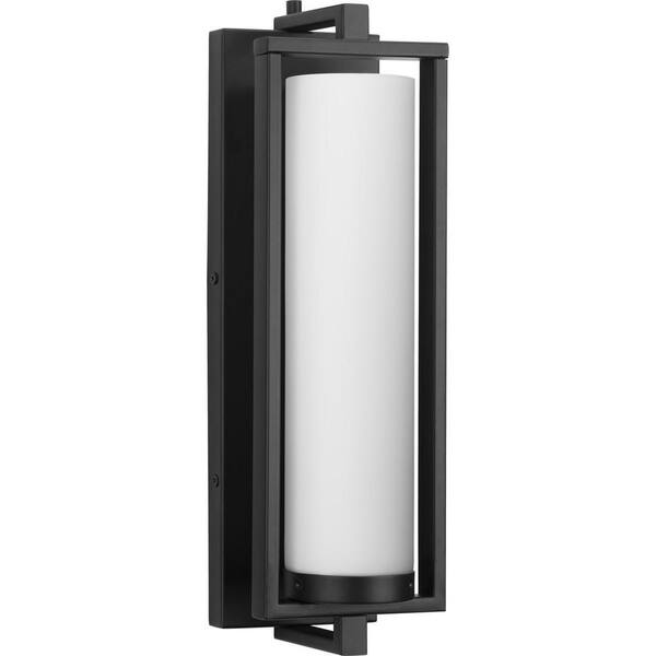 Hampton Bay Libby 16.37 in. 1-Light Medium Matte Black Transitional ...