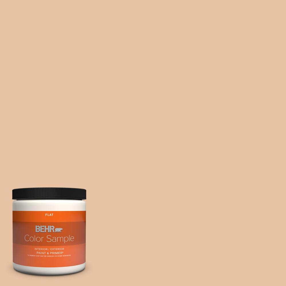 BEHR PREMIUM PLUS 8 oz. #260E-3 Pueblo Sand Flat Interior/Exterior ...