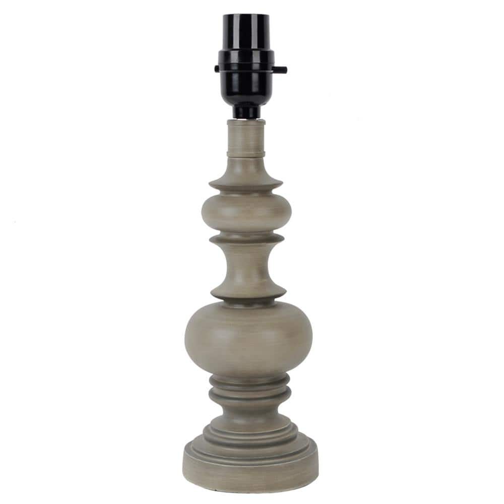 Hampton Bay Mix and Match 13 in. Grey Wood Accent Lamp Base DS19145 ...