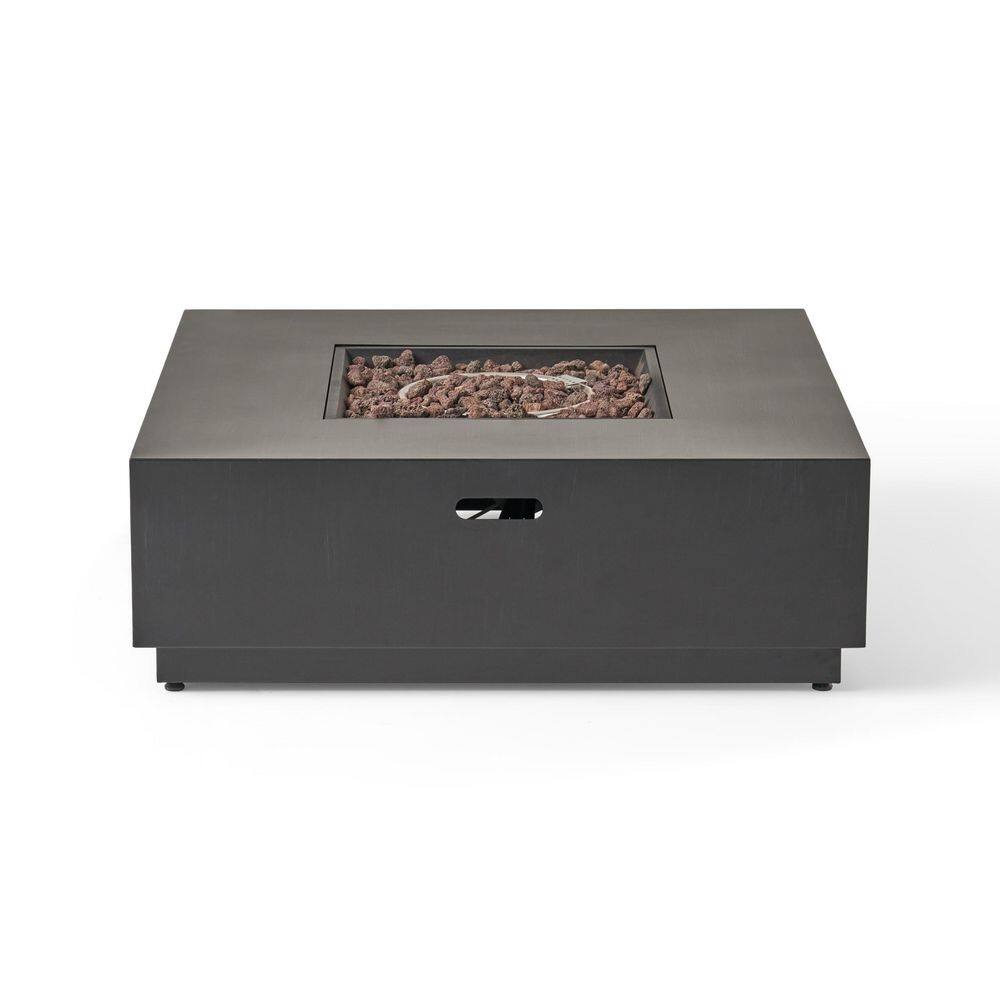 40" Square Metal Gas Fire Pit Table-50,000 BTU Propane Outdoor ...