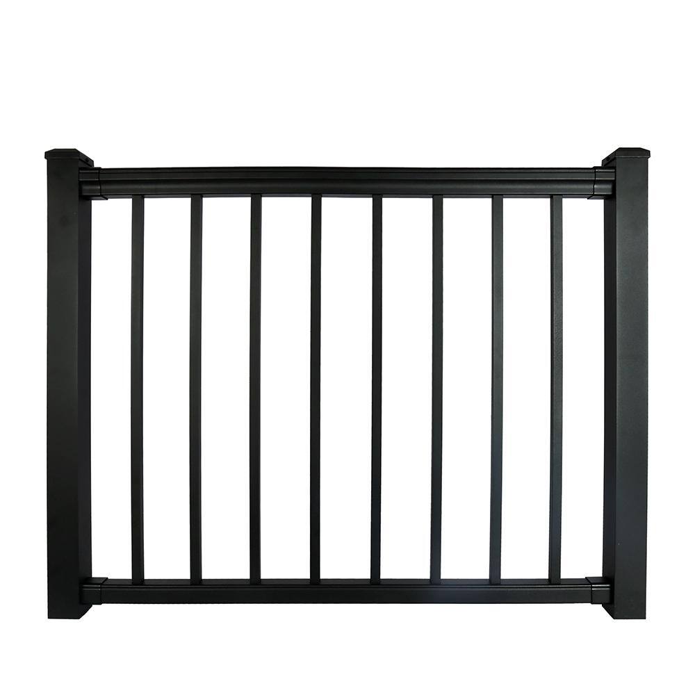 NewTechWood Allure Preassembled Aluminum 42 in. Gate in Black AL-42 ...