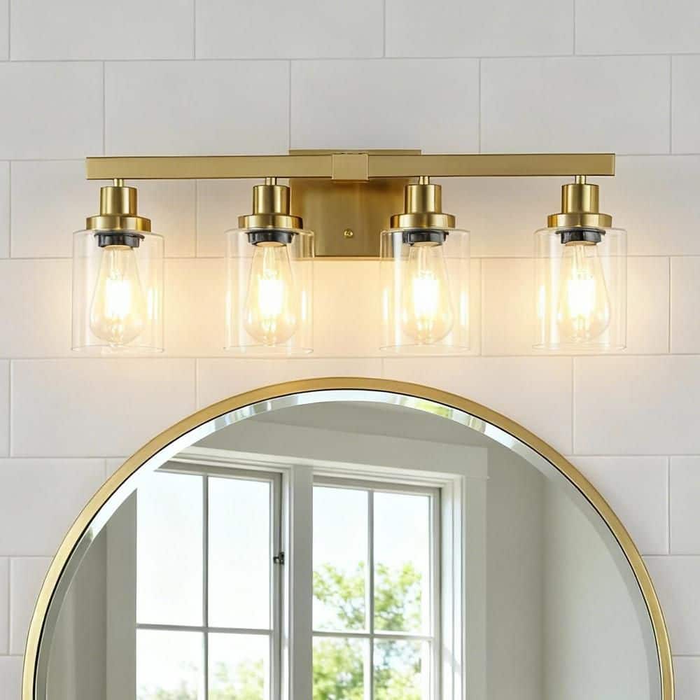 Lasaideal 24 in. 4-Light Gold Vanity Lights Fixture with no bulbs ...