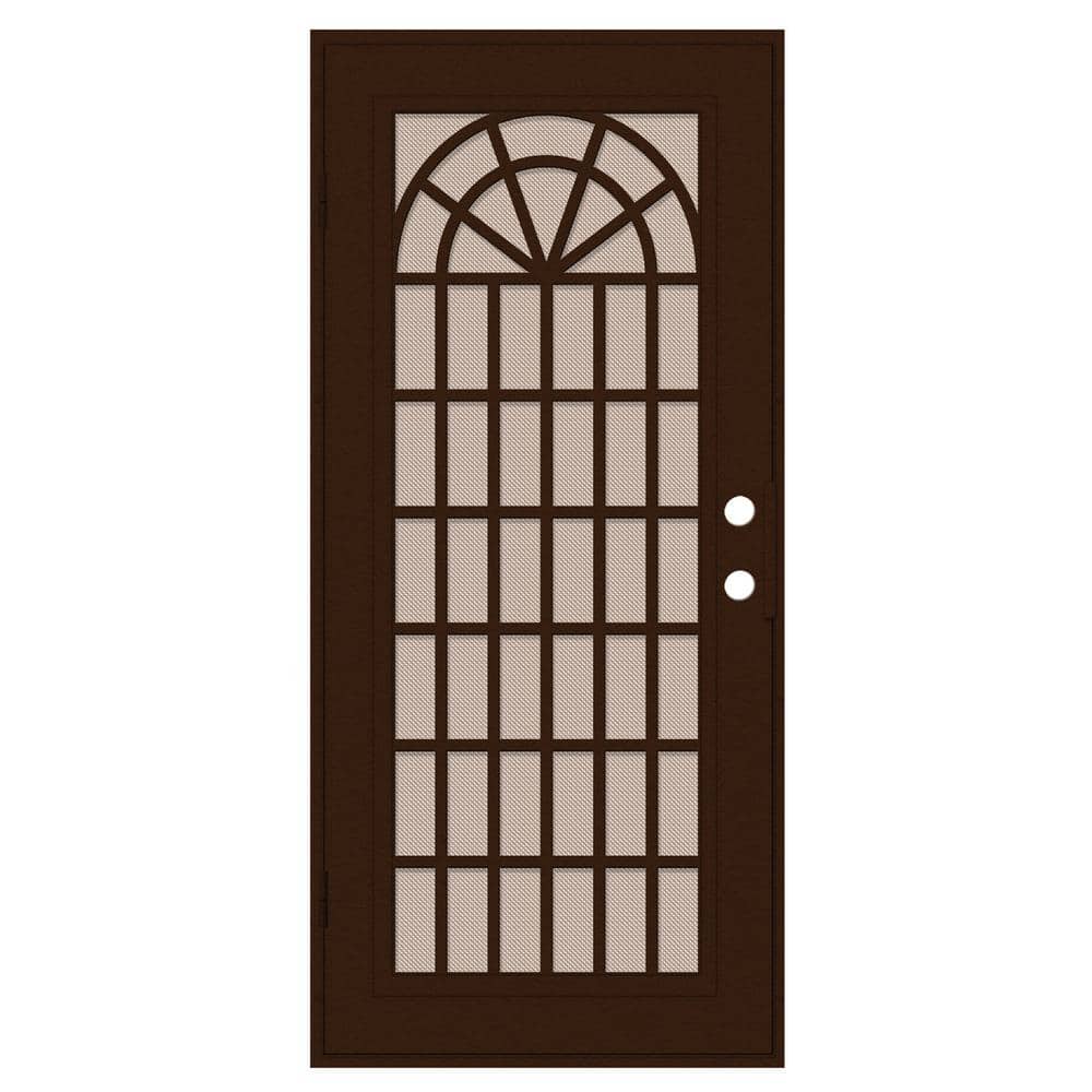 Unique Home Designs Trellis 32 in. x 80 in. Right Hand/Outswing Copper ...