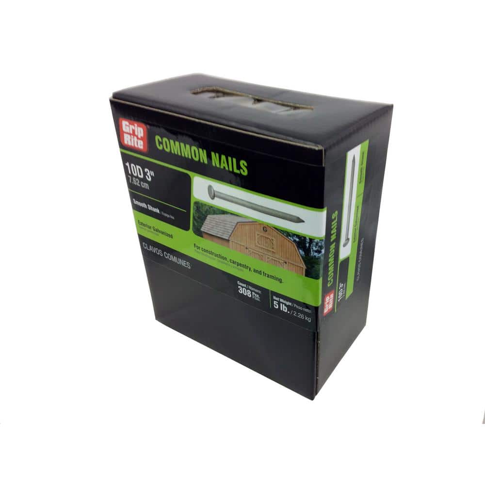 Grip-Rite 3 in. x 10-1/2-Gauge10-penny Exterior Galvanized Steel Box ...