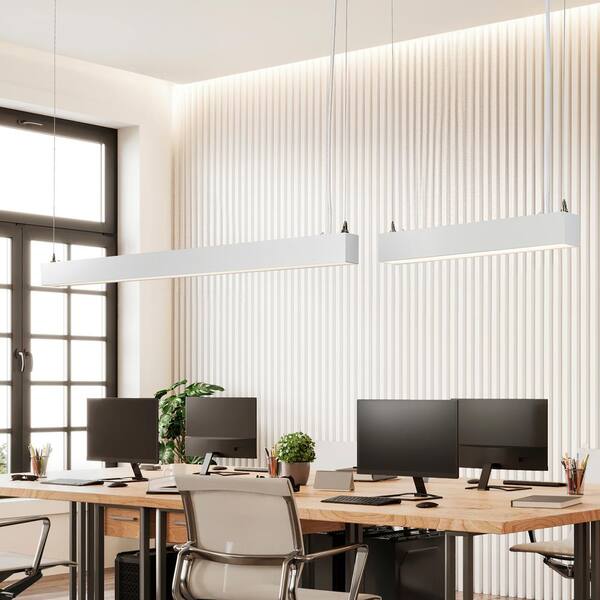 Maxxima 4 ft. LED White Linear Up/Down Light Fixture 3 CCT 3500K-5000K ...