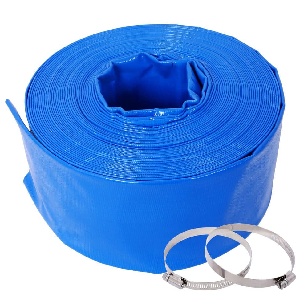 cadeninc Backwash Hose 4 in. x 100 ft. Heavy Duty Blue PVC Lay Flat ...